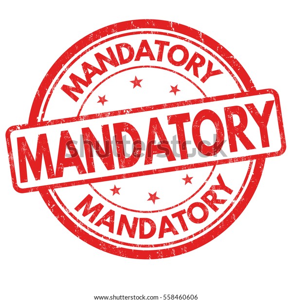 Mandatory Grunge Rubber Stamp On White Stock Vector (Royalty Free ...