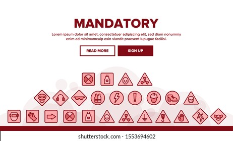 Mandatory Signs Marks Landing Web Page Stock Vector (Royalty Free ...