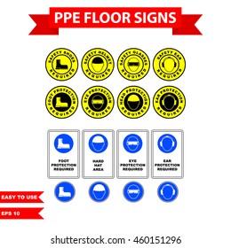 Mandatory Signs Ppe Floor Warning Project Stock Vector (Royalty Free ...