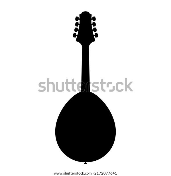 Vektor Stok Mandolin Icon Black Mandolin Symbol Isolated (Tanpa Royalti ...