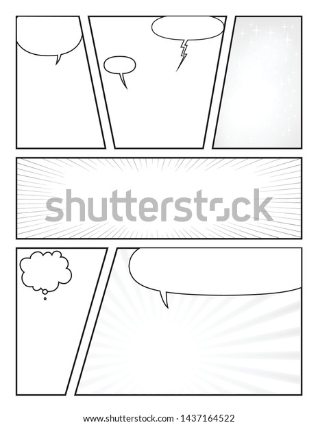 Manga Style Page Design Comic Book Stock Vector (Royalty Free ...