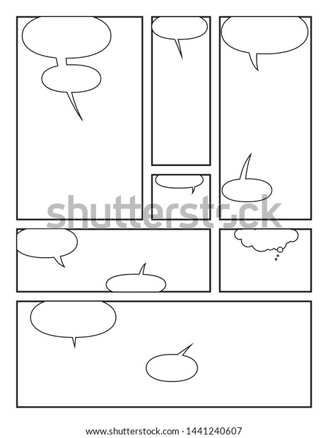 Manga Style Page Design Comics Pop Stock Vector (Royalty Free ...