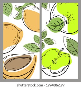 Mango Apple Labels Design Stickers Store Stock Vector (Royalty Free ...