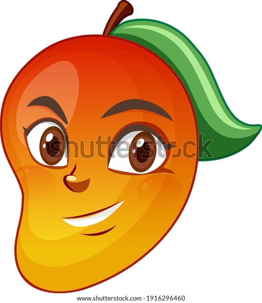 Mango Cartoon Character Facial Expression Illustration Stock Vector ...