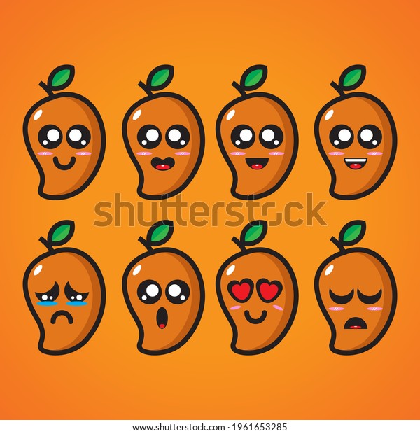 Mango Cute Cartoon Character Illustration Stock Vector (Royalty Free ...