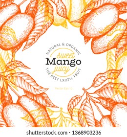 Mango Design Template Hand Drawn Vector Stock Vector (Royalty Free ...
