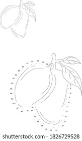 Mango Dot Dot Coloring Worksheet Kids Stock Vector (Royalty Free ...
