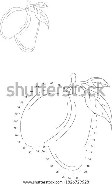 Mango Dot Dot Coloring Worksheet Kids Stock Vector (Royalty Free ...