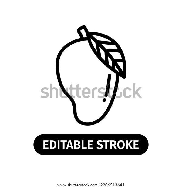 Mango Fruit Icon Editable Stroke Stock Vector (Royalty Free) 2206513641 ...