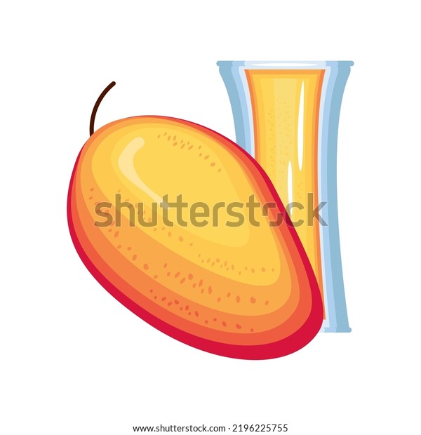 Mango Fruit Juice Drink Cartoon Icon Stock Vector (Royalty Free ...