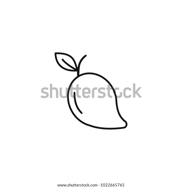 Mango Icon Outline Style Vector Illustration Stock Vector (Royalty Free ...