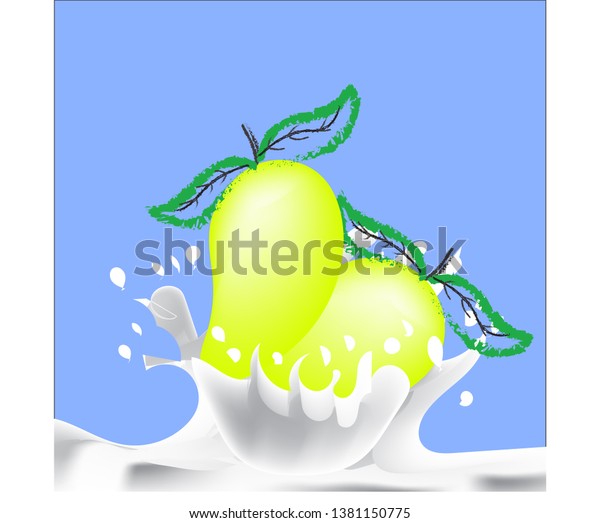 Mango Milk Splash Logo Vector Isolated Stock Vector (Royalty Free ...
