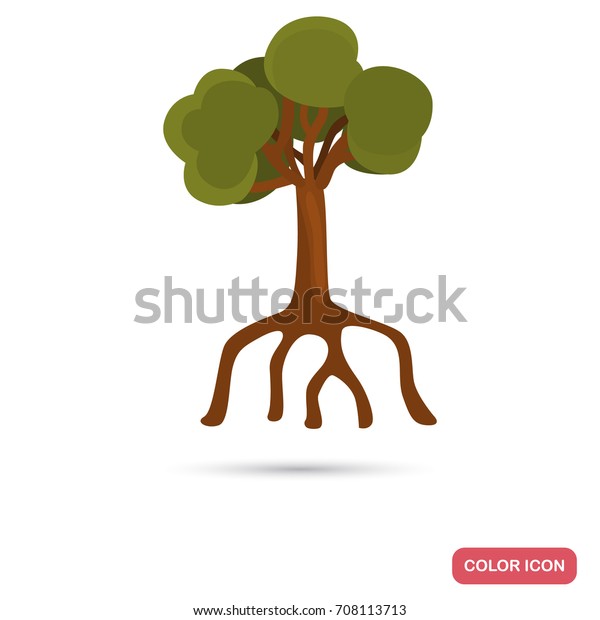Mangrove Tree Color Flat Icon Web Stock Vector (Royalty Free) 708113713 ...