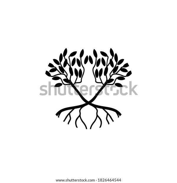 Mangrove Tree Icon Black White Stock Vector (Royalty Free) 1826464544 ...