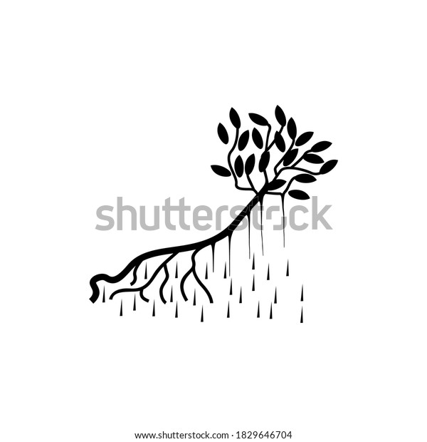 Mangrove Tree Icon Black White Stock Vector (Royalty Free) 1829646704 ...