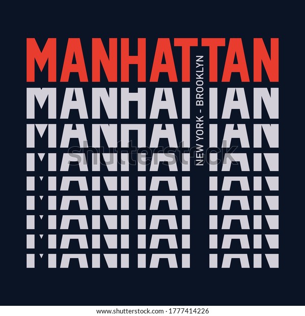 Manhattan Typography Tshirt Graphics Vectors Stock Vector (Royalty Free ...