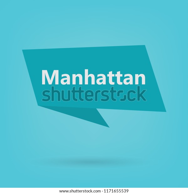 Manhattan Word On Sticker Vector Illustration Stock Vector (Royalty ...