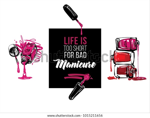 Manicure Salon Slogan Logo Banner Design Stock Vector (Royalty Free ...
