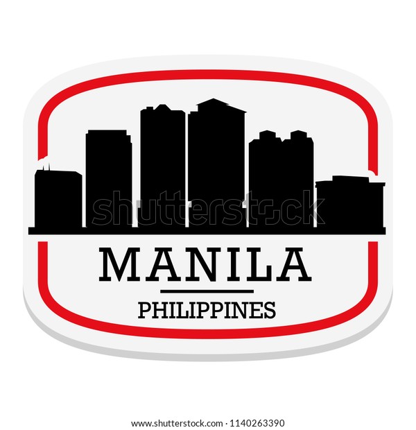 Manila Philippines Label Stamp Icon Skyline Stock Vector (Royalty Free ...