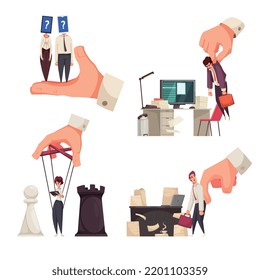 Manipulation 2x2 Cartoon Design Concept Set Stock Vector (Royalty Free ...