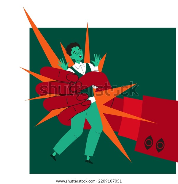 Manipulation People Red Hand Holding Tight Stock Vector (Royalty Free ...