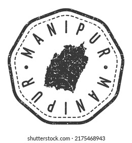 Manipur India Map Stamp Retro Postmark Stock Vector (Royalty Free ...