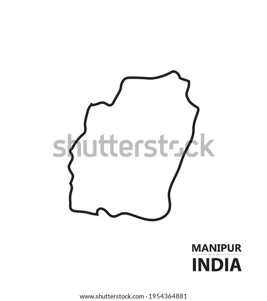Manipur India Outline Vector Map White: เวกเตอร์สต็อก (ปลอดค่าลิขสิทธิ์ ...