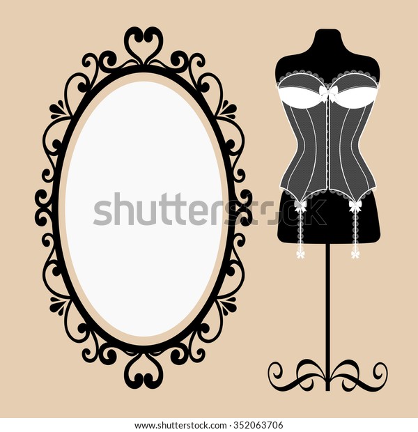 Mannequin And Corset And A Mirror