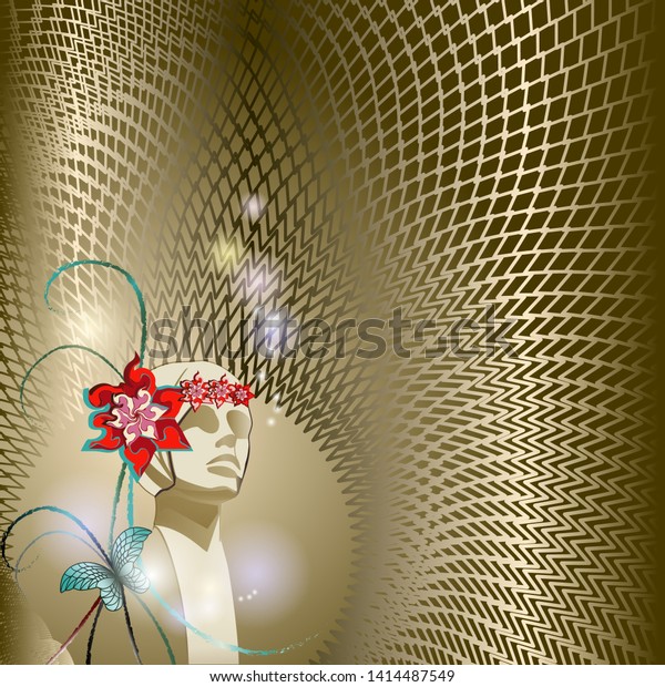 Mannequin Head On Gold Background Stock Vector (Royalty Free ...