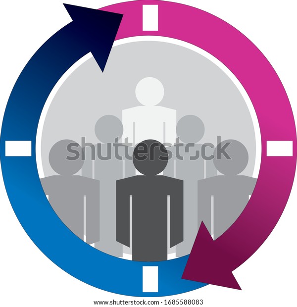 Manpower Community Circle Cycle Men Daily Stock Vector (Royalty Free ...