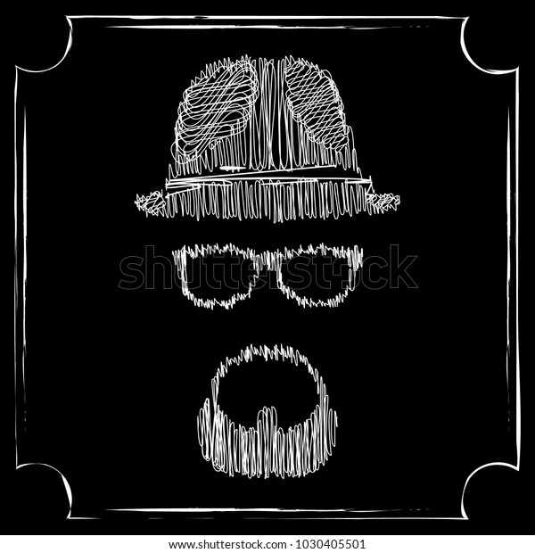 Mans Face Drawing Scrabble White On Stock Vector (Royalty Free ...