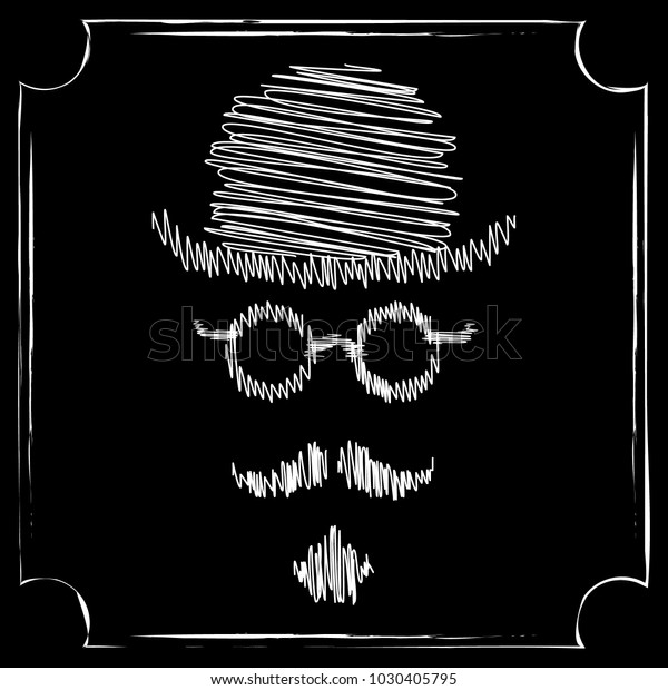 Mans Face Drawing Scrabble White On Stock Vector (Royalty Free ...