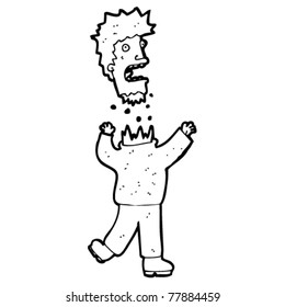 Man Head Torn Off Cartoon Raster Stock Illustration 94226287