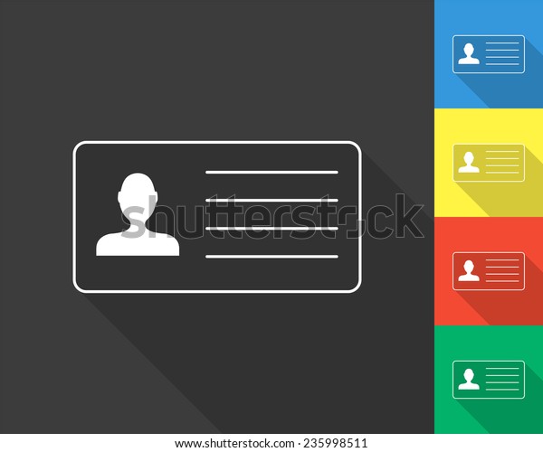 Mans Id Card Icon Gray Colored Stock Vector (Royalty Free) 235998511 ...