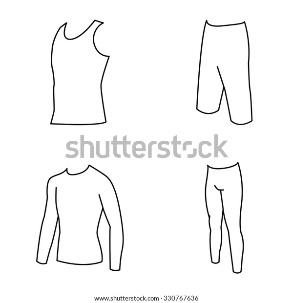 Mans Inner Wear Vector Outlines Icons Stock Vector (Royalty Free ...