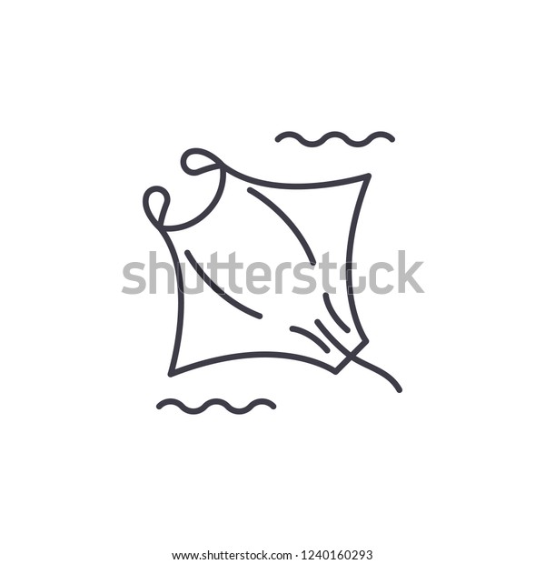 Manta Line Icon Concept Manta Vector Stock Vector (Royalty Free ...