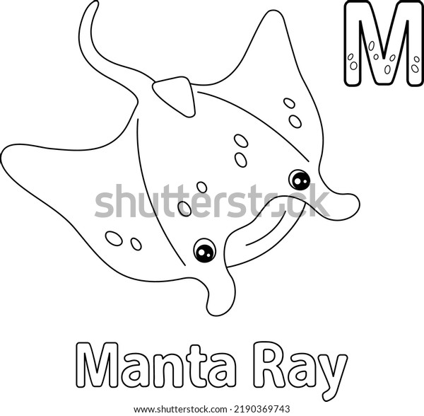 Manta Ray Alphabet Abc Coloring Page 库存矢量图（免版税）2190369743 | Shutterstock