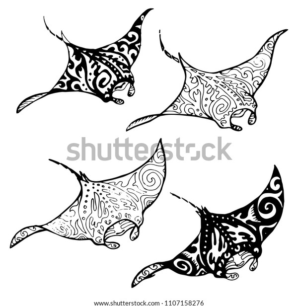 Manta Ray Fish Sea Vector Illustration Stock Vector (Royalty Free ...