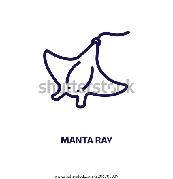 Manta Ray Icon Animals Collection Thin Stock Vector (Royalty Free ...