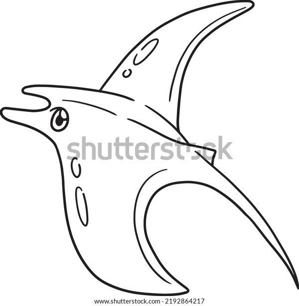 Manta Ray Isolated Coloring Page Kids Stock Vector (Royalty Free ...