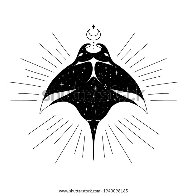 Manta Ray Logo Illustration Esoteric Vector Stock Vector (Royalty Free ...