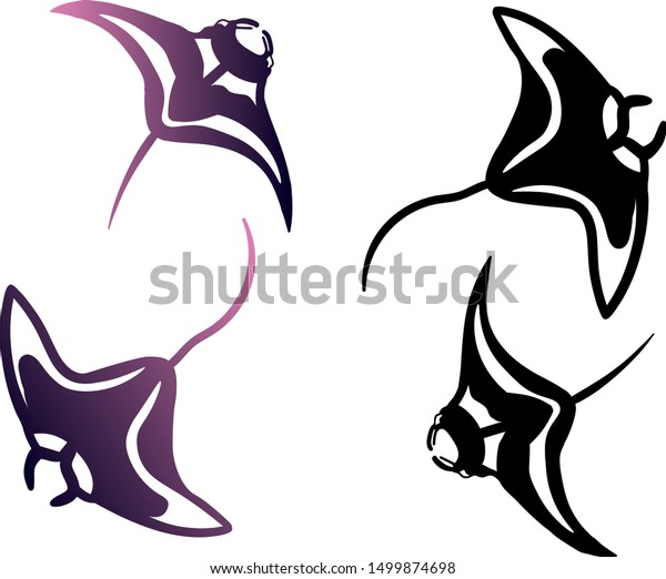 Manta Rey Animal Vector Isolated Illustration Stock Vector (Royalty ...