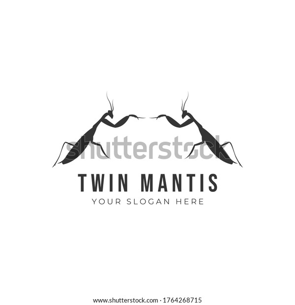 Mantis Logo Design Vector Design Silhouette Stock Vector (Royalty Free ...