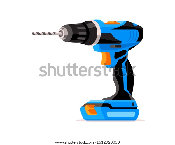 Manual Electric Cordless Screwdriver Front Side Stock Vector (Royalty ...