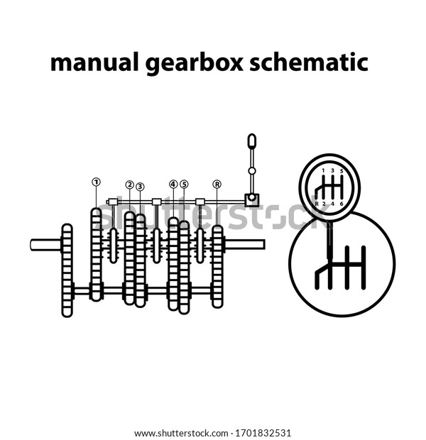 Manual Gearbox Schematic Vector Illustration Icon: เวกเตอร์สต็อก (ปลอด ...
