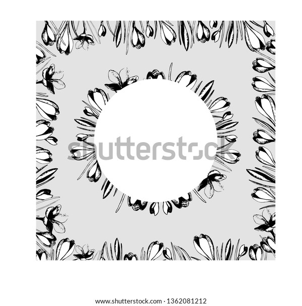 Manual Seamless Graphics Trace Crocus Pattern Stock Vector (Royalty ...