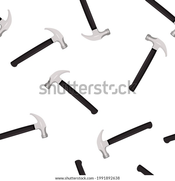 Manual Tool Hammer Fixing Nails Background Stock Vector (Royalty Free ...