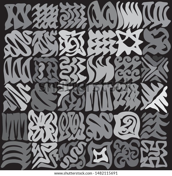 Manually Drawn Ornate Abstract Shapes 6x6 Stock Vector (Royalty Free ...