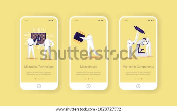 Manufacture Microchips Semiconductors Mobile App Page Stock Vector ...