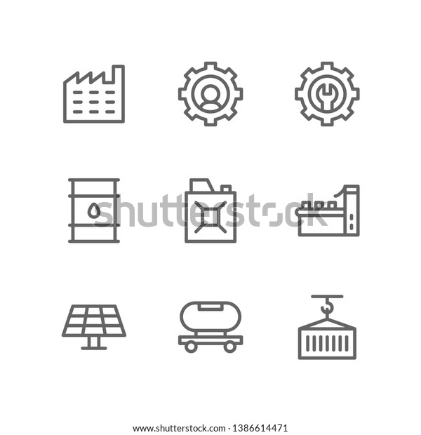 Manufacturing Icon Set Including Factory Engineer Stock Vector (Royalty ...